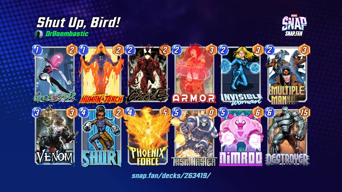 Shut Up, Bird! by DrBoombastic - Marvel Snap Decks - snap.fan
