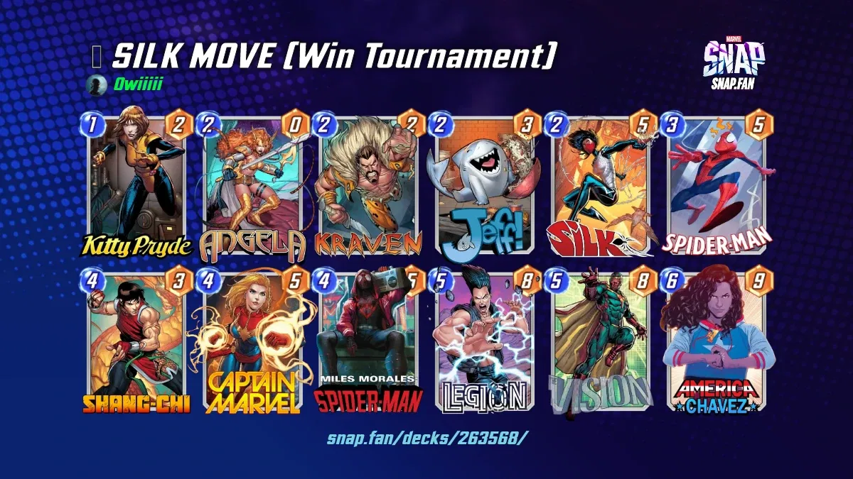 🏆 SILK MOVE (Win Tournament) by Owiiiii - Marvel Snap Decks - snap.fan