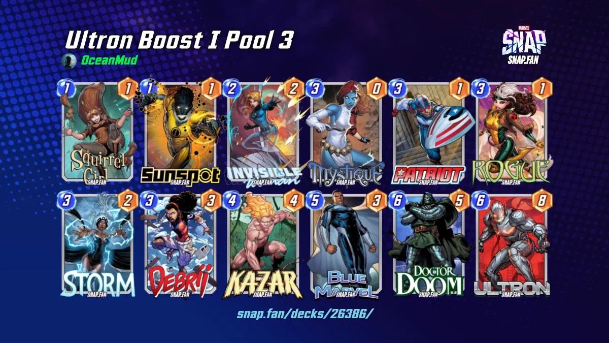 Ultron Boost | Pool 3 by OceanMud - Marvel Snap Decks - snap.fan
