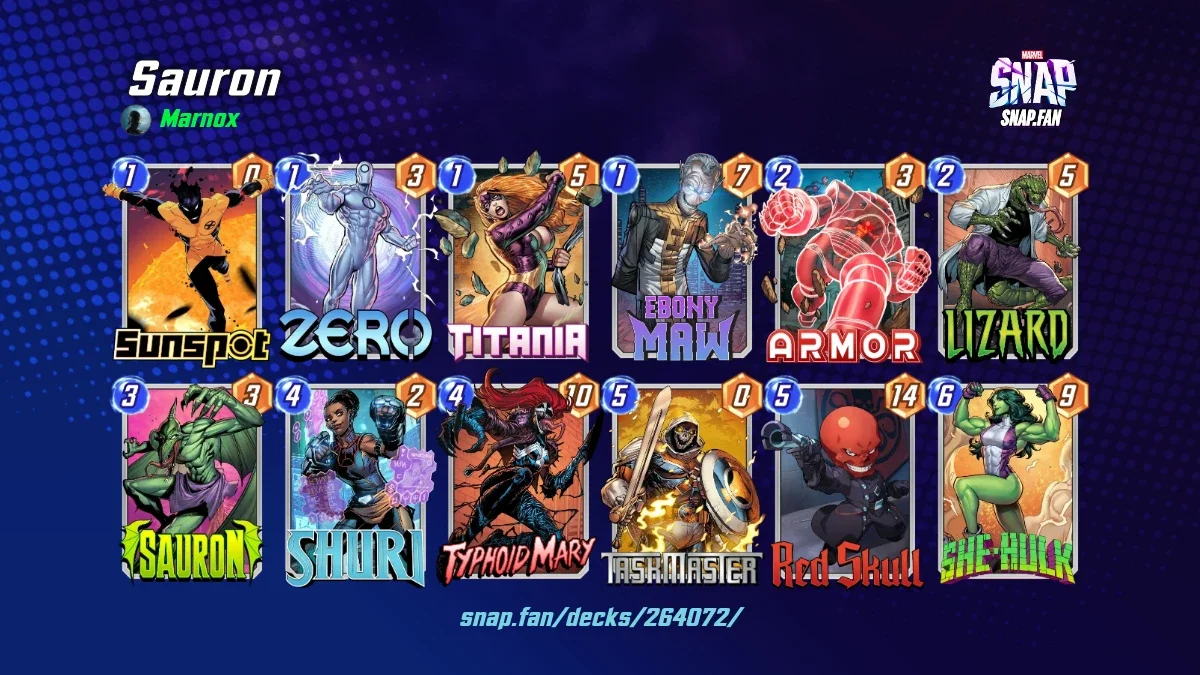 Sauron by Marnox - Marvel Snap Decks - snap.fan