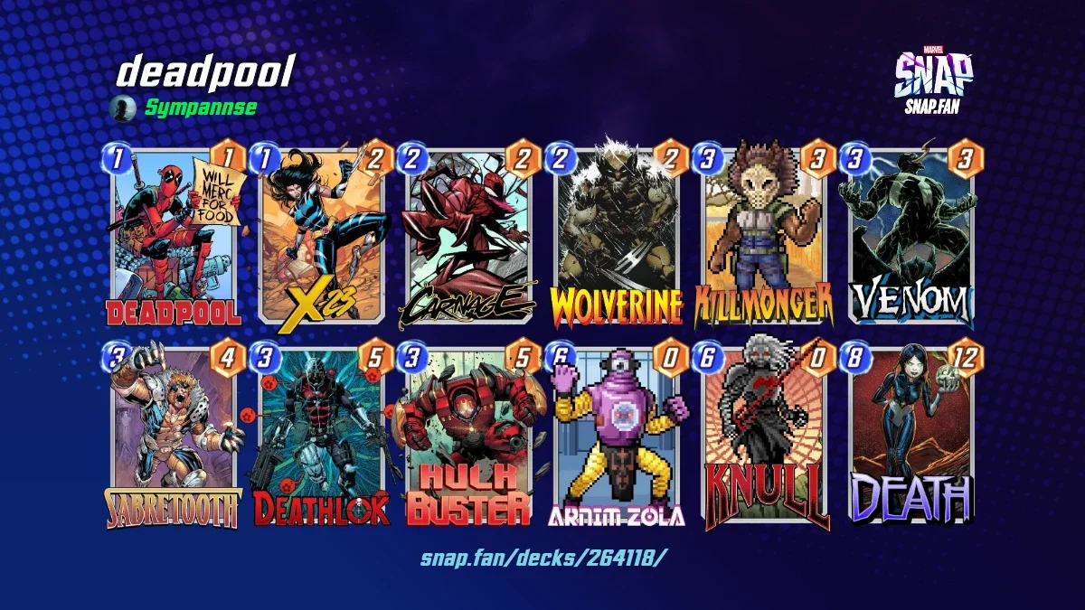 deadpool by Sympannse - Marvel Snap Decks - snap.fan