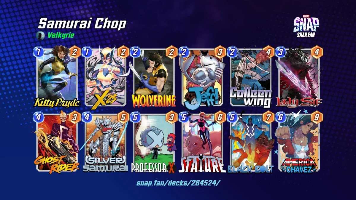 Samurai Chop by VaIkyrie - Marvel Snap Decks - snap.fan