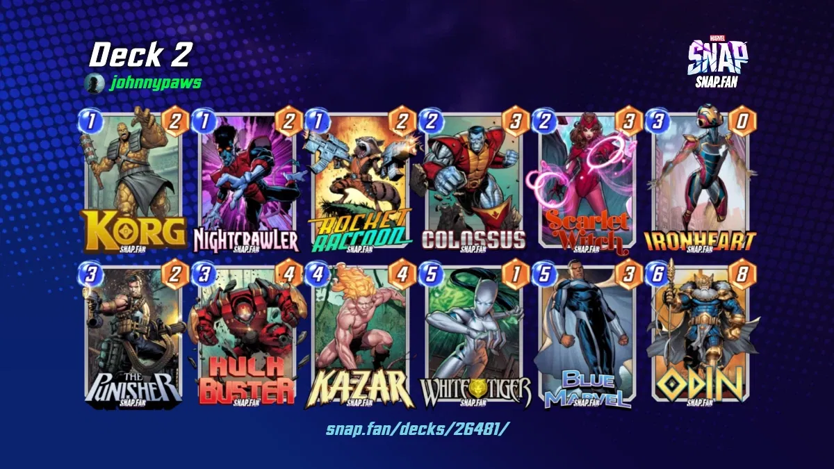 Deck 2 by johnnypaws - Marvel Snap Decks - snap.fan