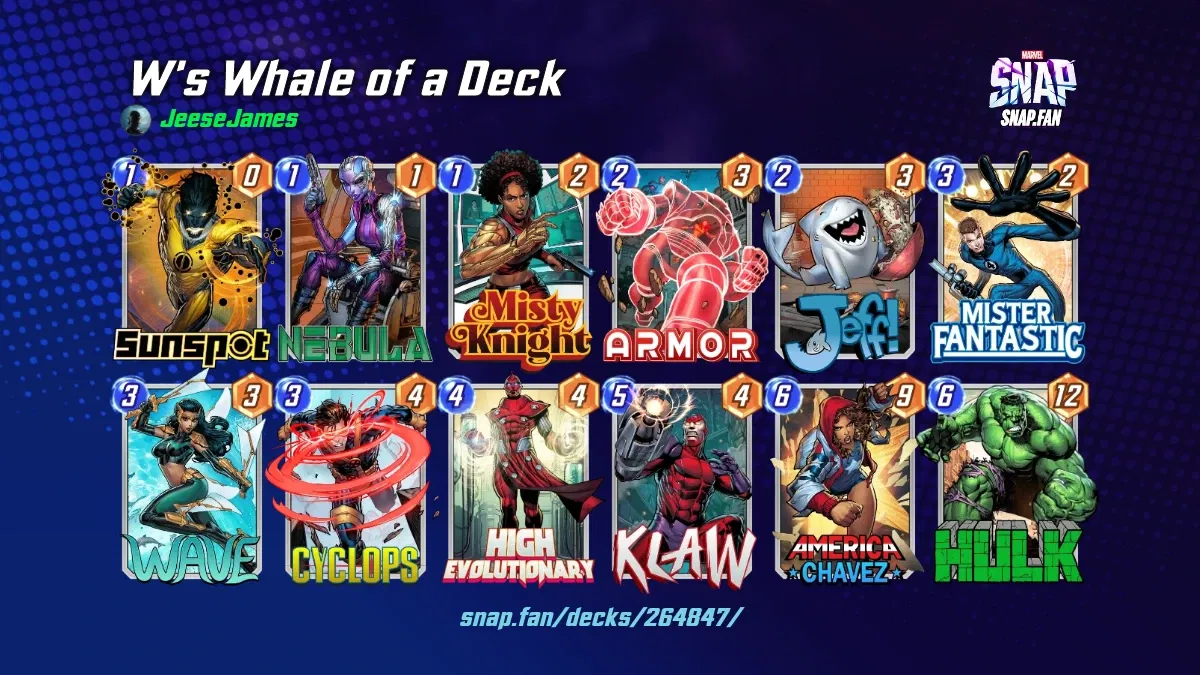 W's Whale of a Deck by JeeseJames - Marvel Snap Decks - snap.fan