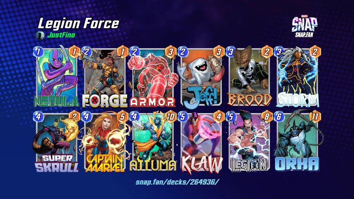 Legion Force by JustFino - Marvel Snap Decks - snap.fan