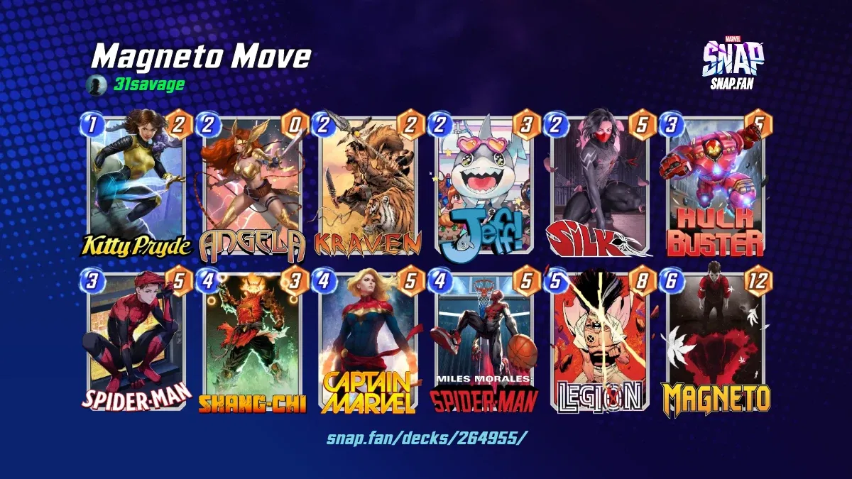 Magneto Move by 31savage - Marvel Snap Decks - snap.fan