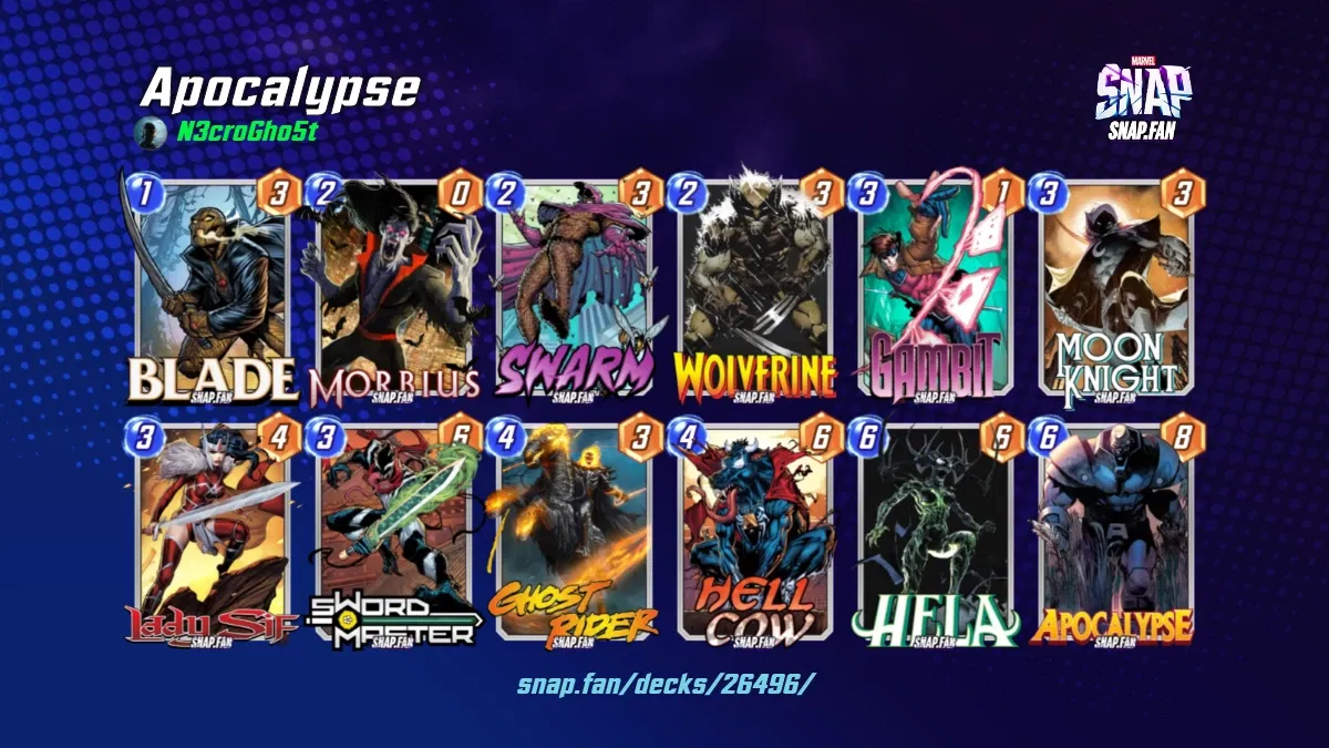 Apocalypse by N3croGho5t - Marvel Snap Decks - snap.fan