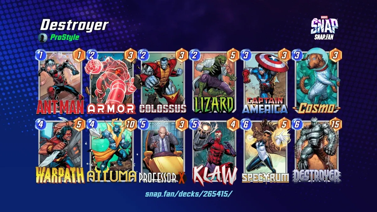 Destroyer by ProStyle - Marvel Snap Decks - snap.fan