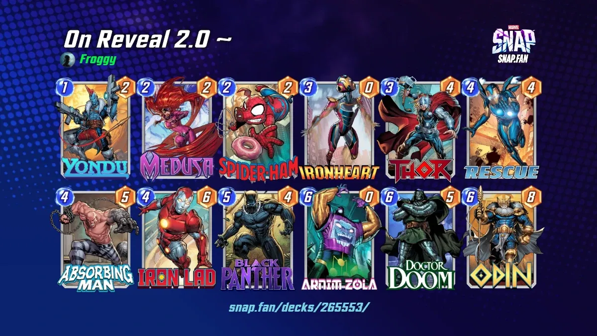On Reveal 2.0 ~ by Froggy - Marvel Snap Decks - snap.fan