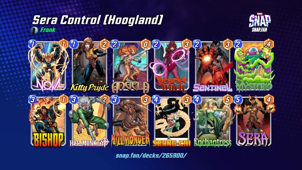 Sera Control (Hoogland) by Fronk - Marvel Snap Decks - snap.fan