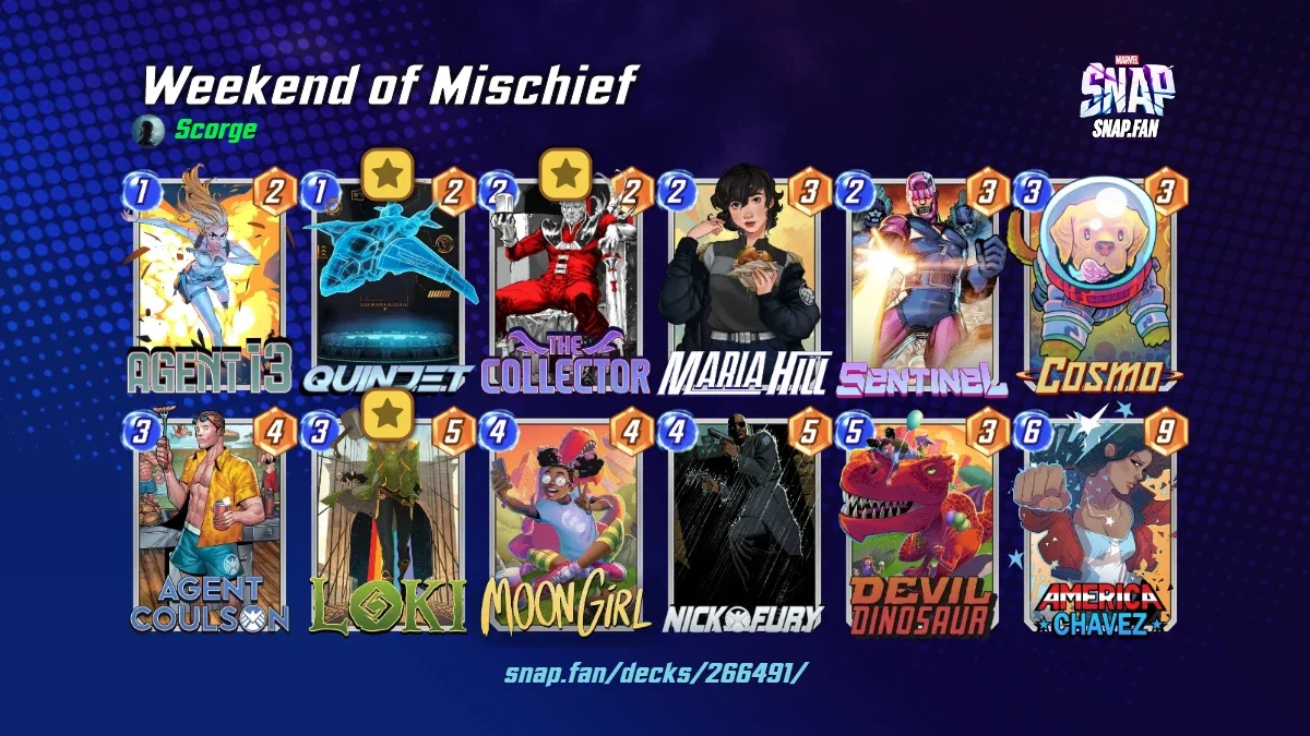 Weekend of Mischief by Scorge - Marvel Snap Decks - snap.fan