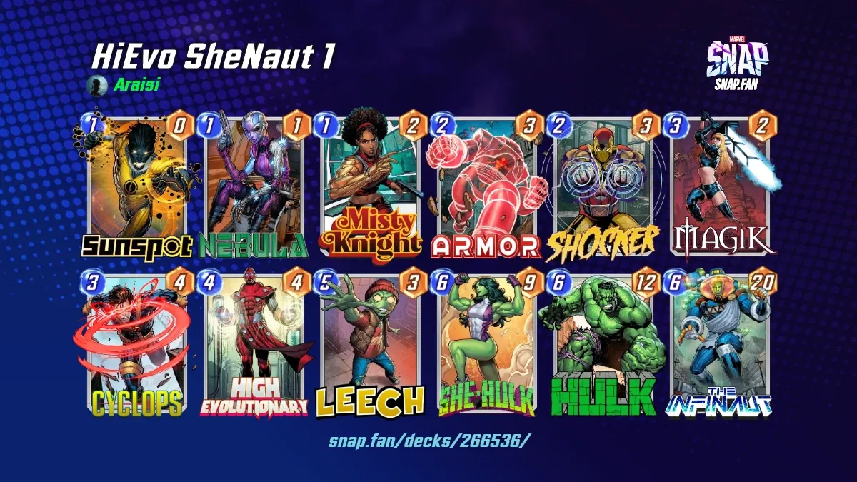HiEvo SheNaut 1 by Araisi - Marvel Snap Decks - snap.fan