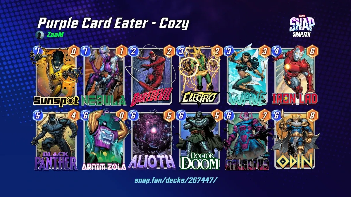 Purple Card Eater - Cozy by ZaaM - Marvel Snap Decks - snap.fan
