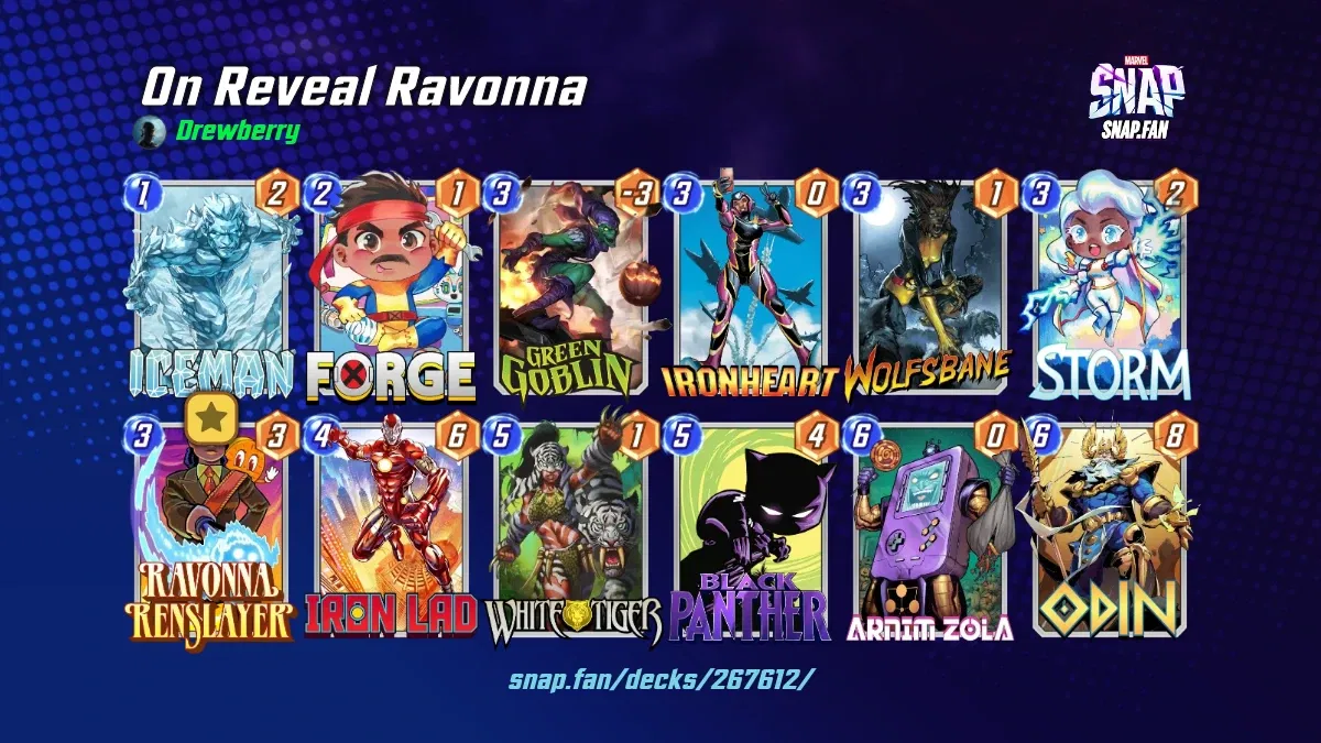 On Reveal Ravonna by Drewberry - Marvel Snap Decks - snap.fan