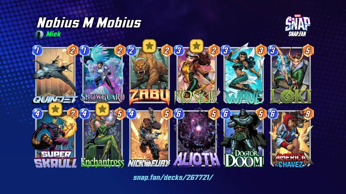 Nobius M Mobius by Miek - Marvel Snap Decks - snap.fan