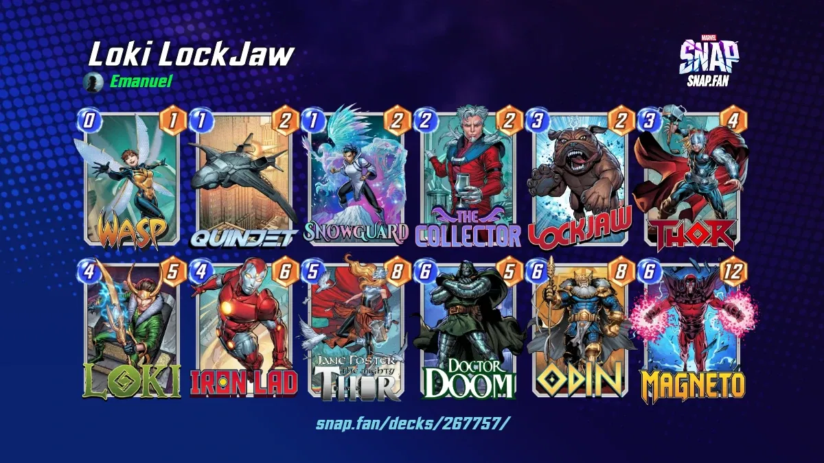 Loki LockJaw by Emanuel - Marvel Snap Decks - snap.fan