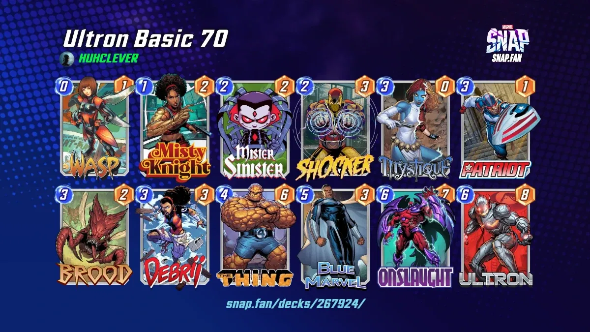 Ultron Basic 70 by HUHCLEVER - Marvel Snap Decks - snap.fan