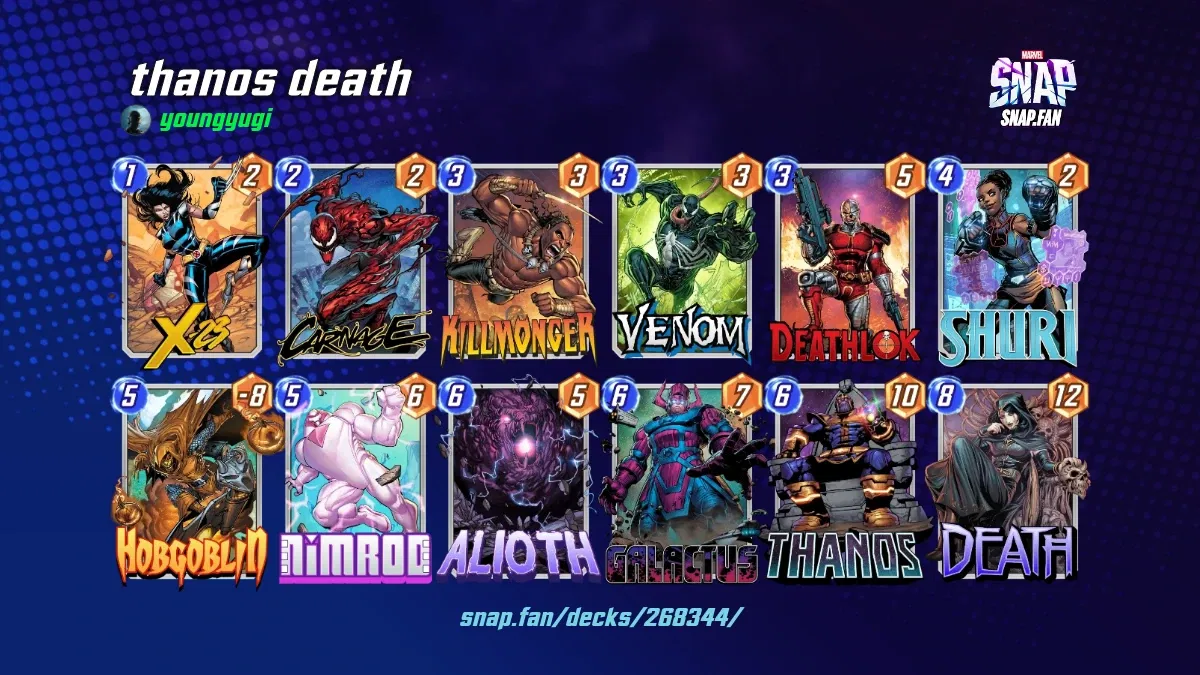 thanos death by youngyugi - Marvel Snap Decks - snap.fan