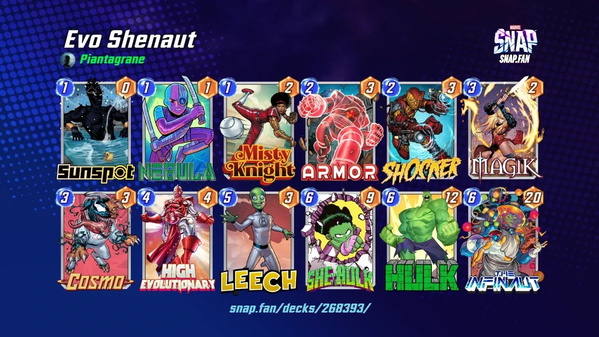 Evo Shenaut by Piantagrane - Marvel Snap Decks - snap.fan