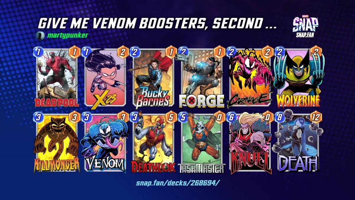 GIVE ME VENOM BOOSTERS, SECOND DINNER by martypunker - Marvel Snap ...