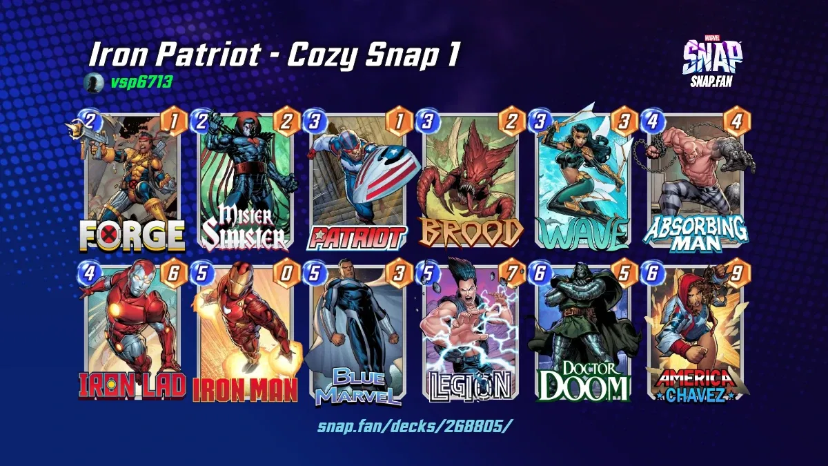 Iron Patriot - Cozy Snap 1 by vsp6713 - Marvel Snap Decks - snap.fan