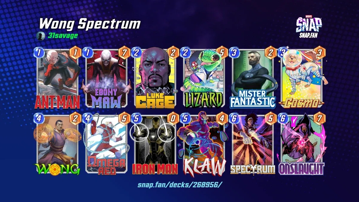 Wong Spectrum by 31savage - Marvel Snap Decks - snap.fan