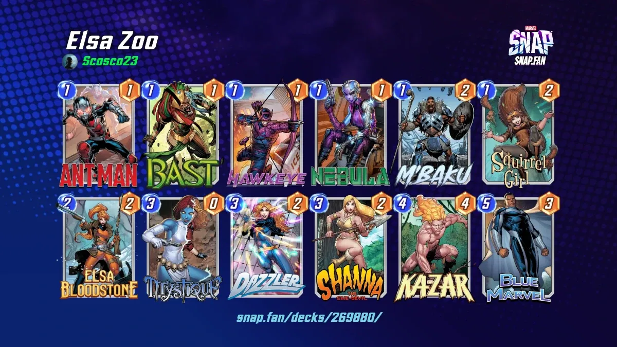 Elsa Zoo by Scosco23 - Marvel Snap Decks - snap.fan
