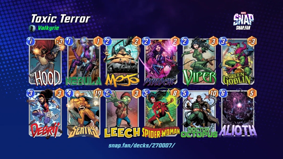 Toxic Terror by VaIkyrie - Marvel Snap Decks - snap.fan