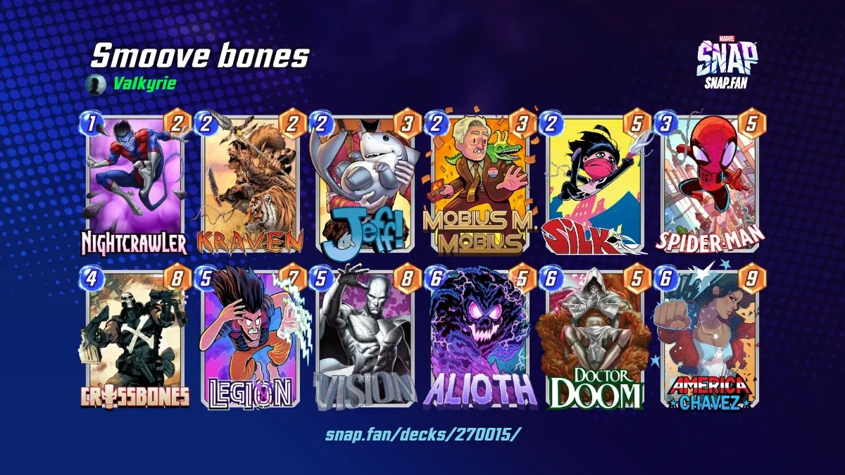 Smoove bones by VaIkyrie - Marvel Snap Decks - snap.fan