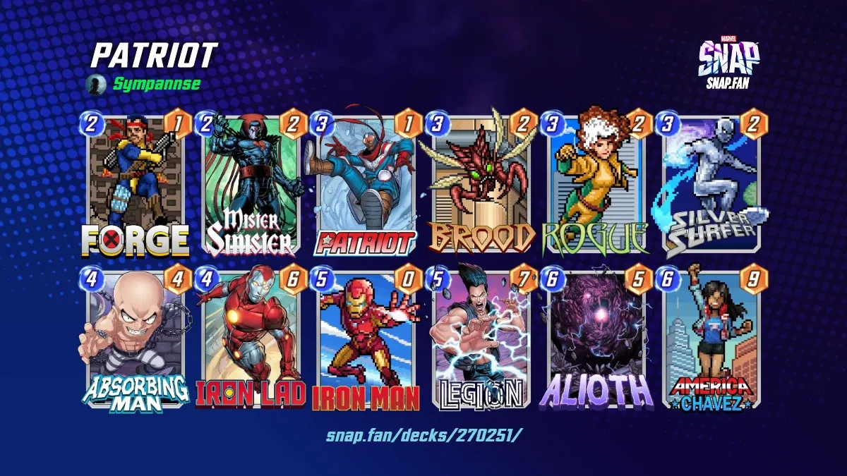 PATRIOT by Sympannse - Marvel Snap Decks - snap.fan