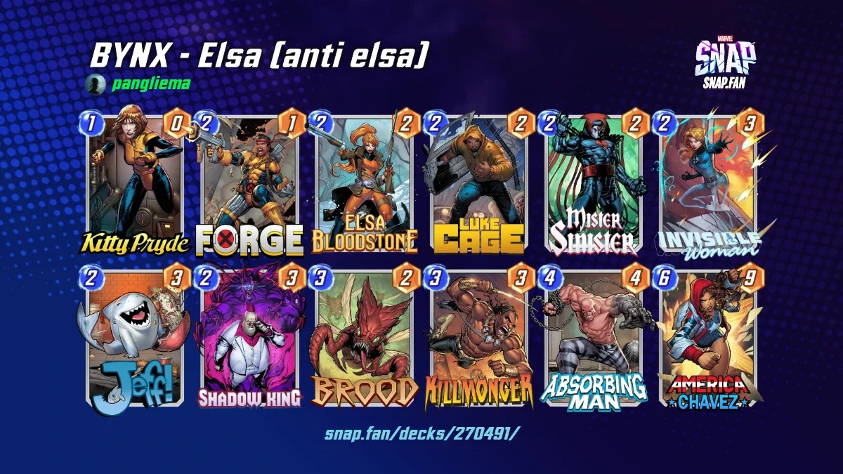 BYNX - Elsa (anti elsa) by pangliema - Marvel Snap Decks - snap.fan