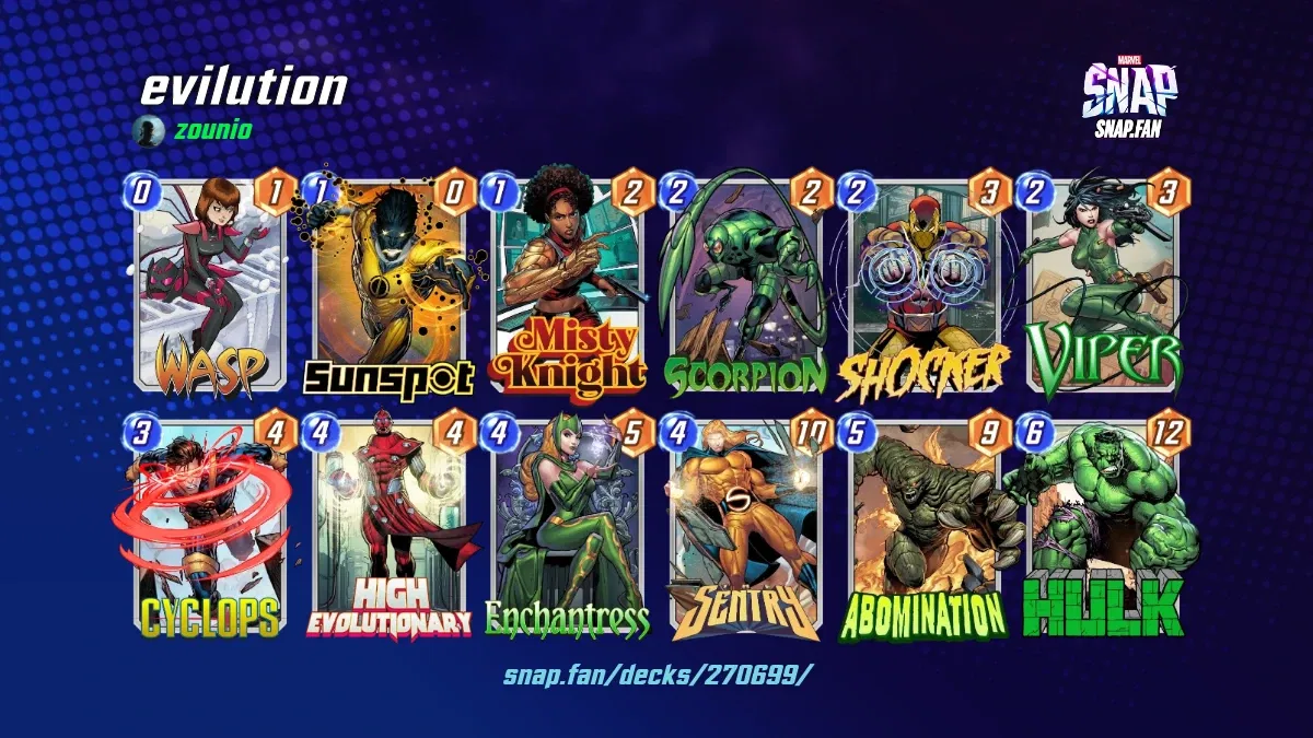 evilution by zounio - Marvel Snap Decks - snap.fan