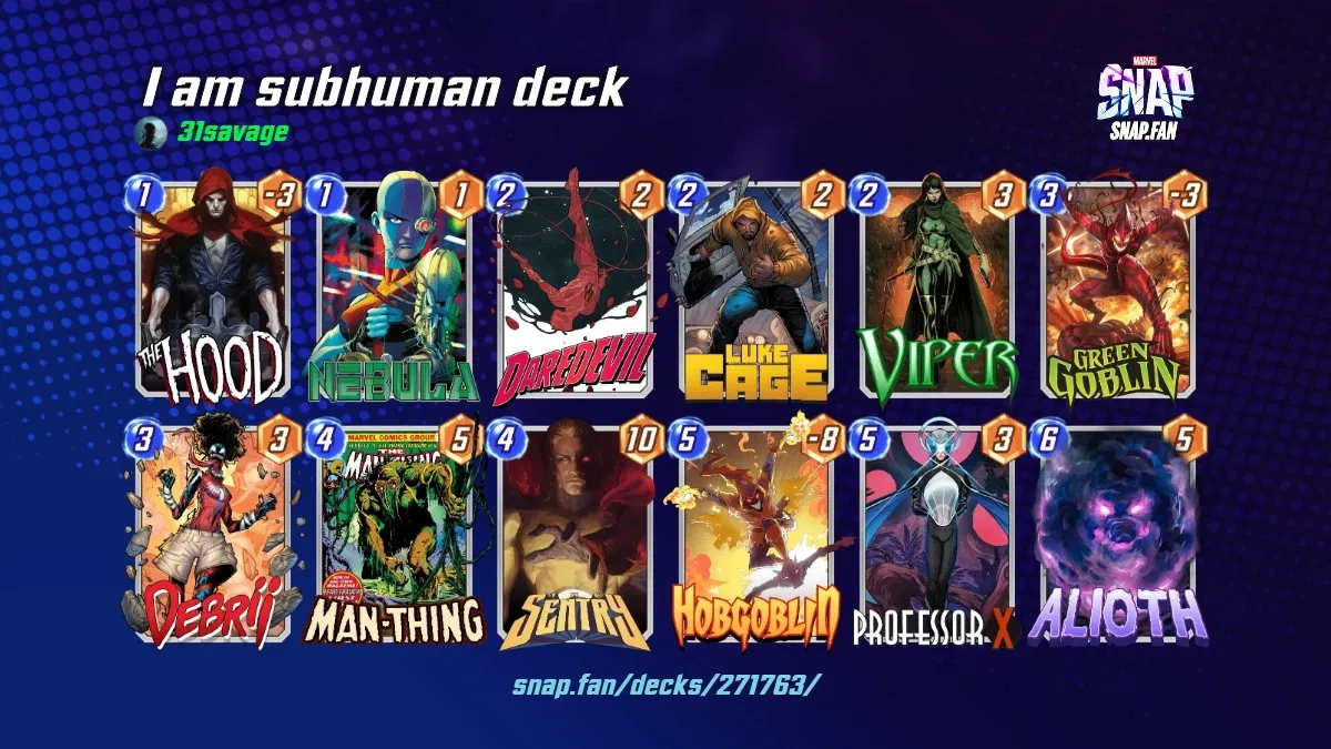 I am subhuman deck by 31savage - Marvel Snap Decks - snap.fan