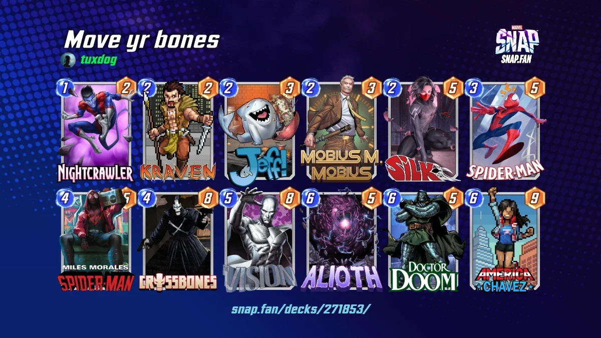 Move yr bones by tuxdog - Marvel Snap Decks - snap.fan