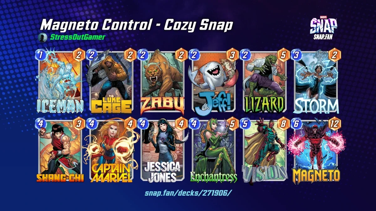 Magneto Control - Cozy Snap by StressOutGamer - Marvel Snap Decks ...