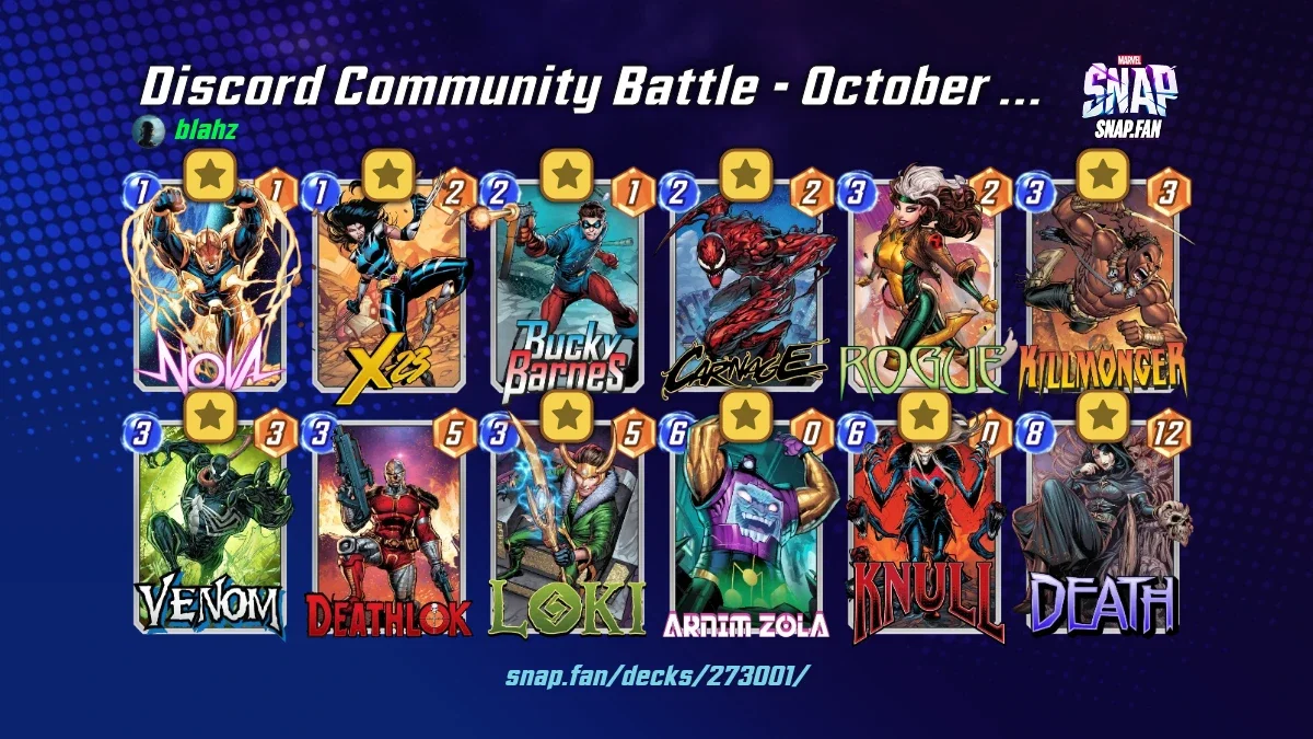 Discord Community Battle - October '23 by blahz - Marvel Snap Decks ...