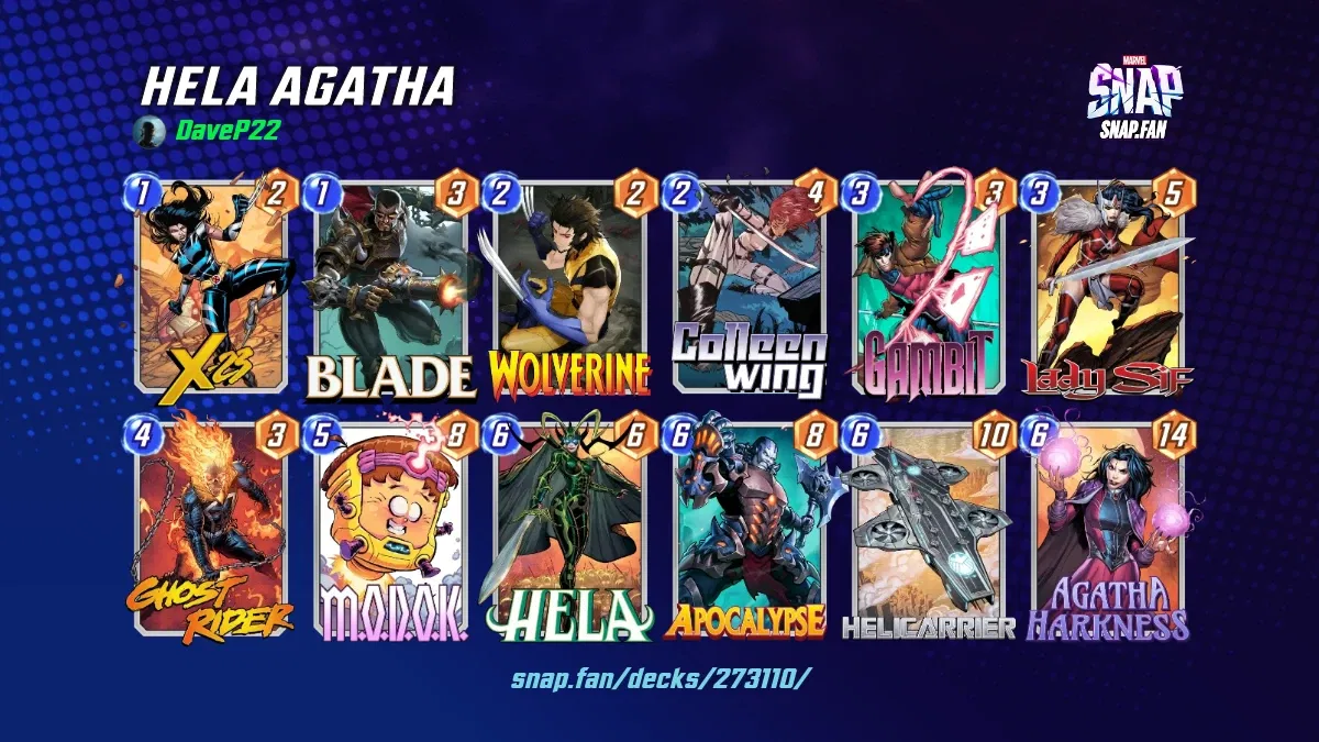 HELA AGATHA by DaveP22 - Marvel Snap Decks - snap.fan