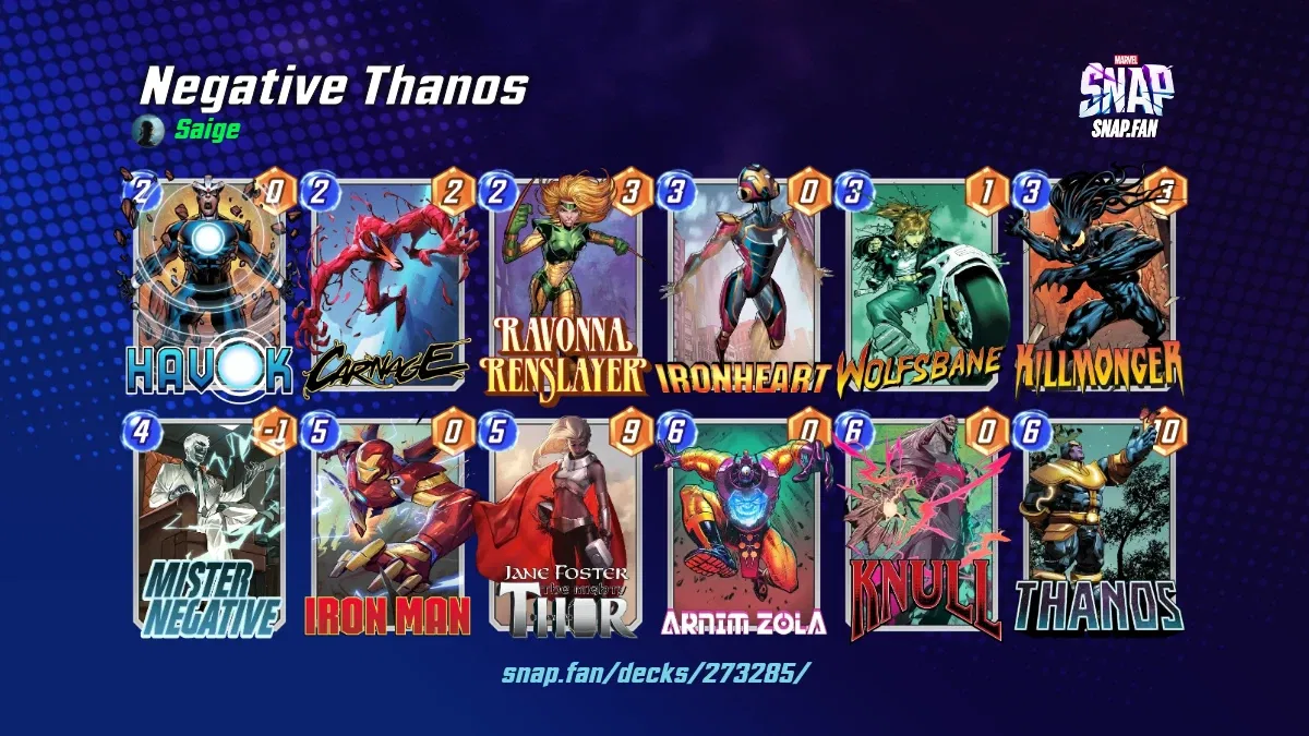 Negative Thanos by Saige - Marvel Snap Decks - snap.fan