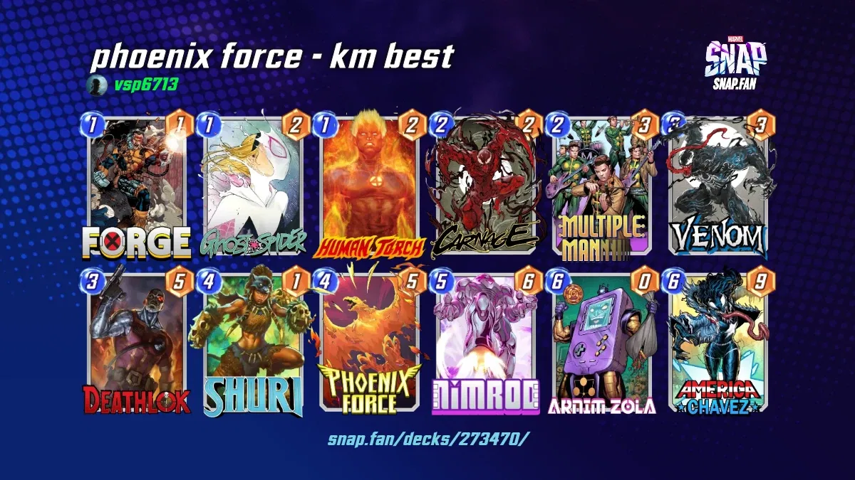 phoenix force - km best by vsp6713 - Marvel Snap Decks - snap.fan