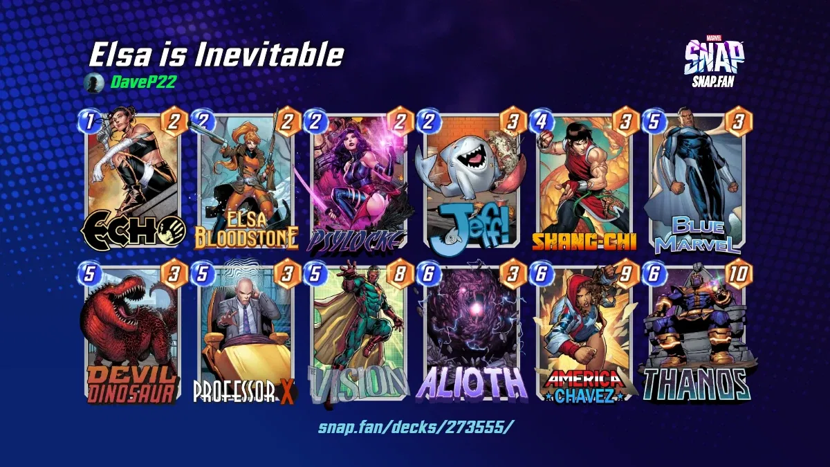 Elsa is Inevitable by DaveP22 - Marvel Snap Decks - snap.fan