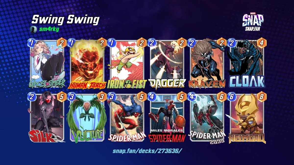 Swing Swing by sm4rky - Marvel Snap Decks - snap.fan