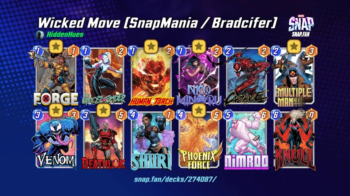 Wicked Move (SnapMania / Bradcifer) by HiddenHues - Marvel Snap Decks ...