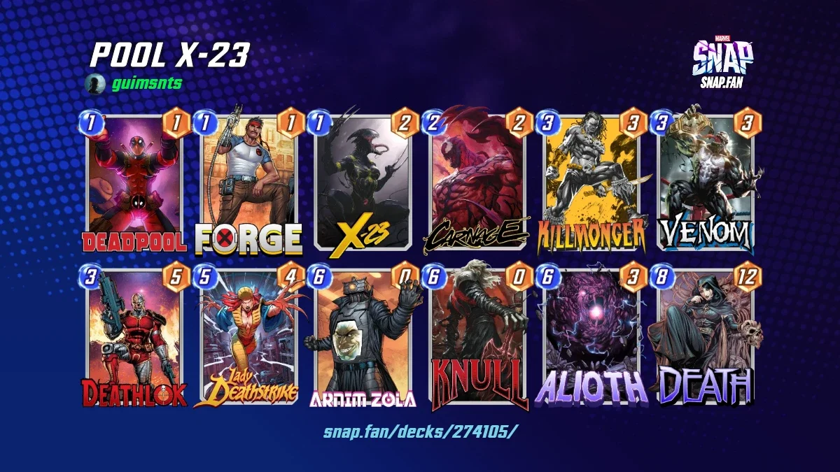 POOL X-23 by guimsnts - Marvel Snap Decks - snap.fan