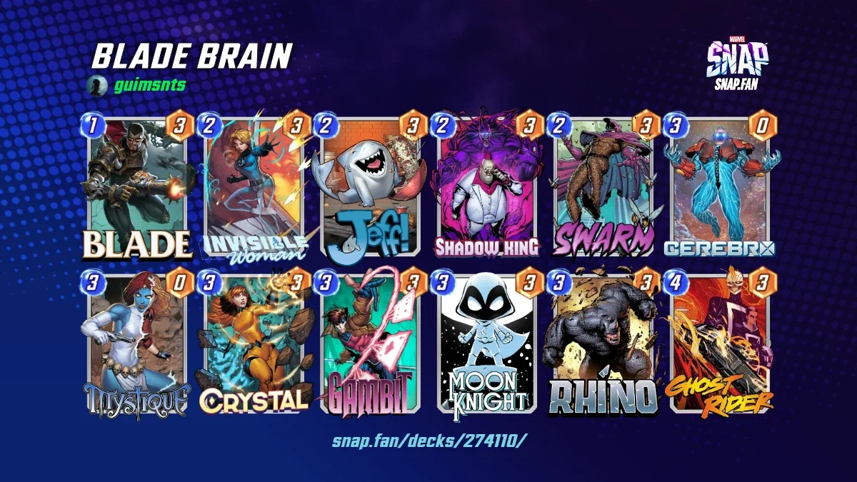 BLADE BRAIN by guimsnts - Marvel Snap Decks - snap.fan