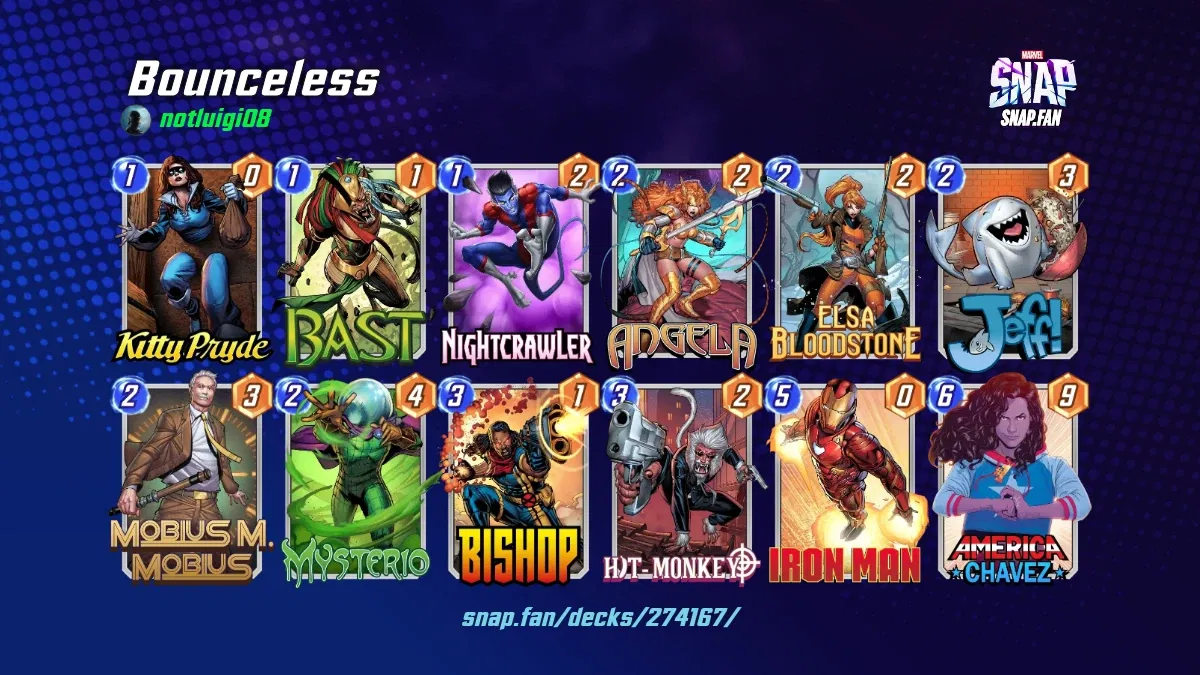 Bounceless by notluigi08 - Marvel Snap Decks - snap.fan