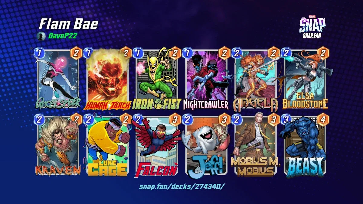 Flam Bae by DaveP22 - Marvel Snap Decks - snap.fan
