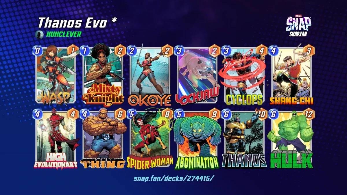 Thanos Evo * by HUHCLEVER - Marvel Snap Decks - snap.fan