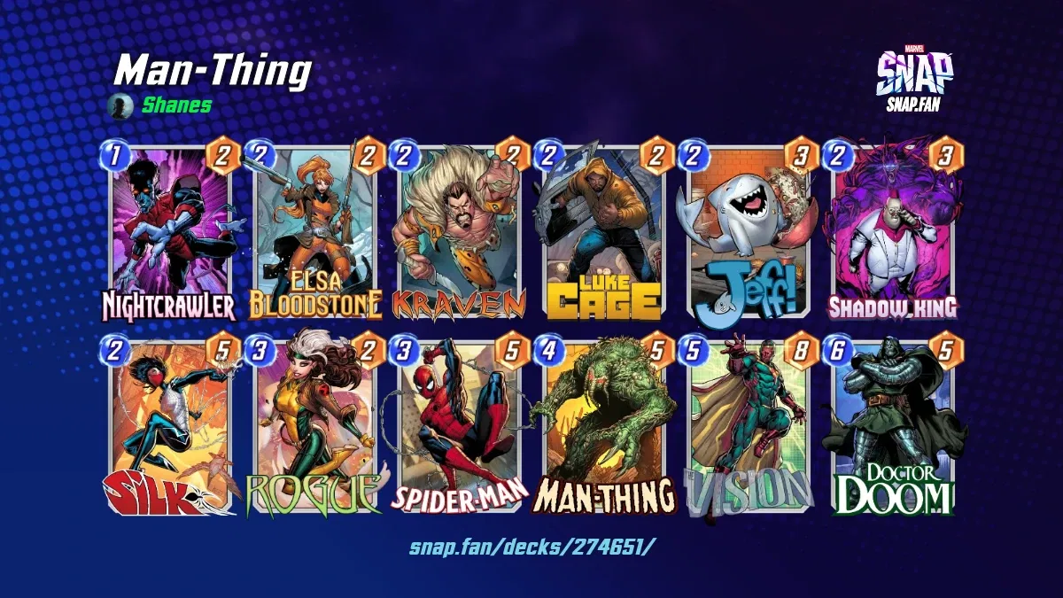 Man-Thing by Shanes - Marvel Snap Decks - snap.fan