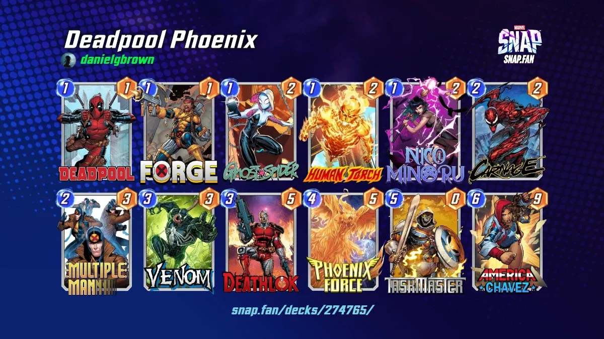 Deadpool Phoenix by danielgbrown - Marvel Snap Decks - snap.fan