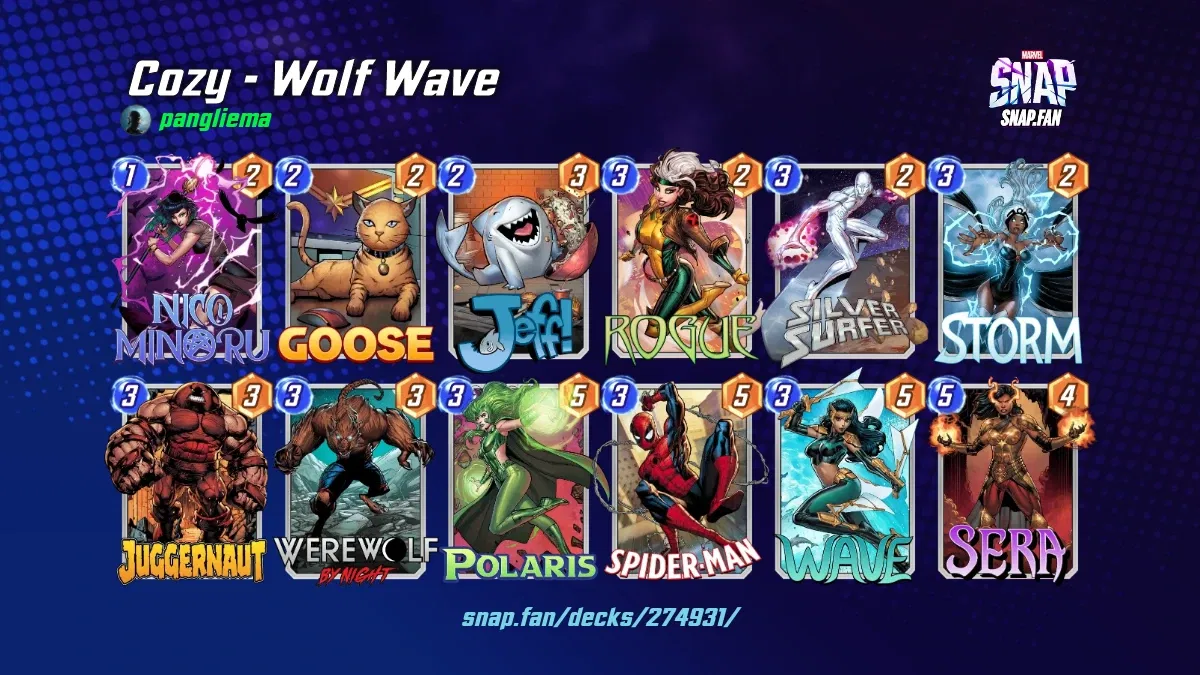 Cozy - Wolf Wave by pangliema - Marvel Snap Decks - snap.fan